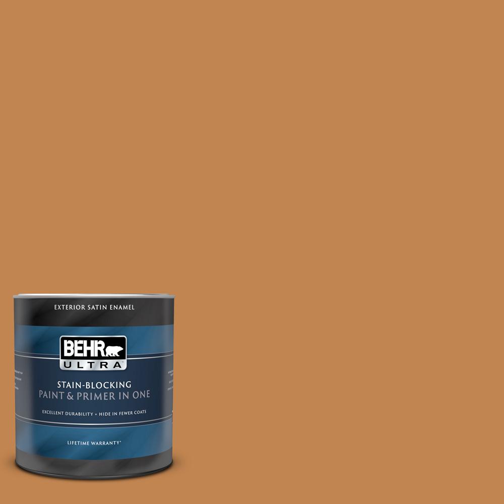 BEHR ULTRA 1 qt. #280D-6 Mulling Spice Satin Enamel Exterior Paint and ...