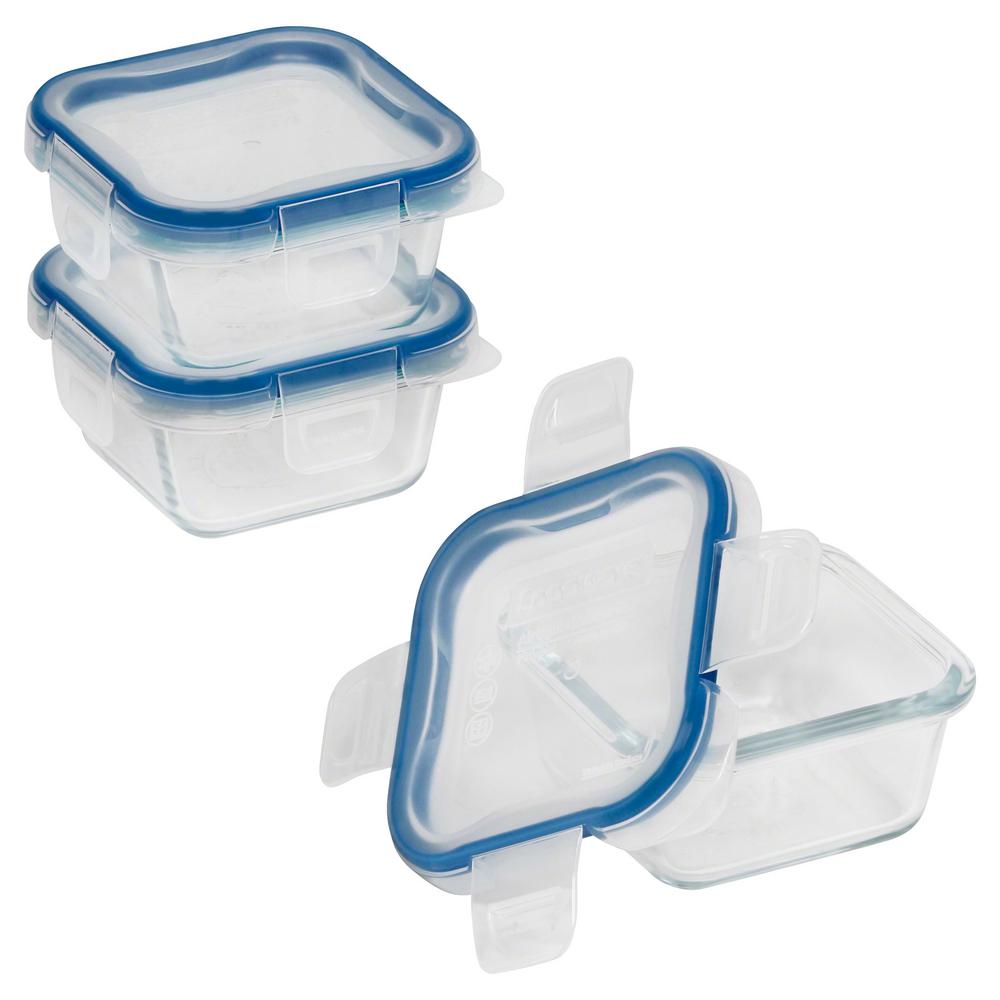 Snapware Total Solutions 1-Cup Glass Square Storage Container (3-Pack ...