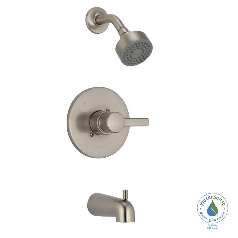 Peerless Precept 1-Handle Wall-Mount Tub and Shower Faucet Trim Kit in ...