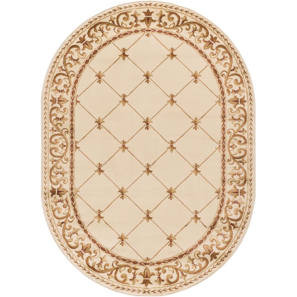 Tayse Rugs Sensation Ivory 5 ft. x 7 ft. Oval Traditional Area Rug-4882 ...