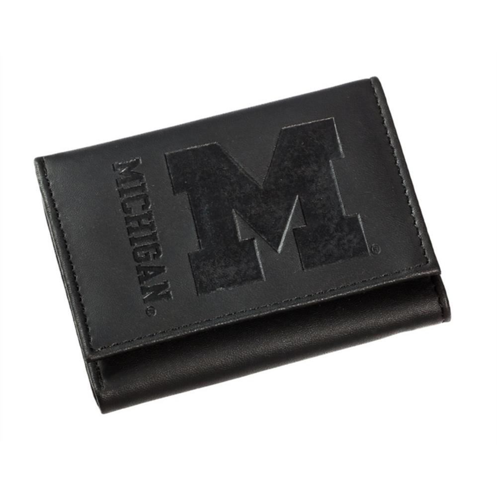 Team Sports America University of Michigan NCAA Leather Tri-Fold Wallet ...