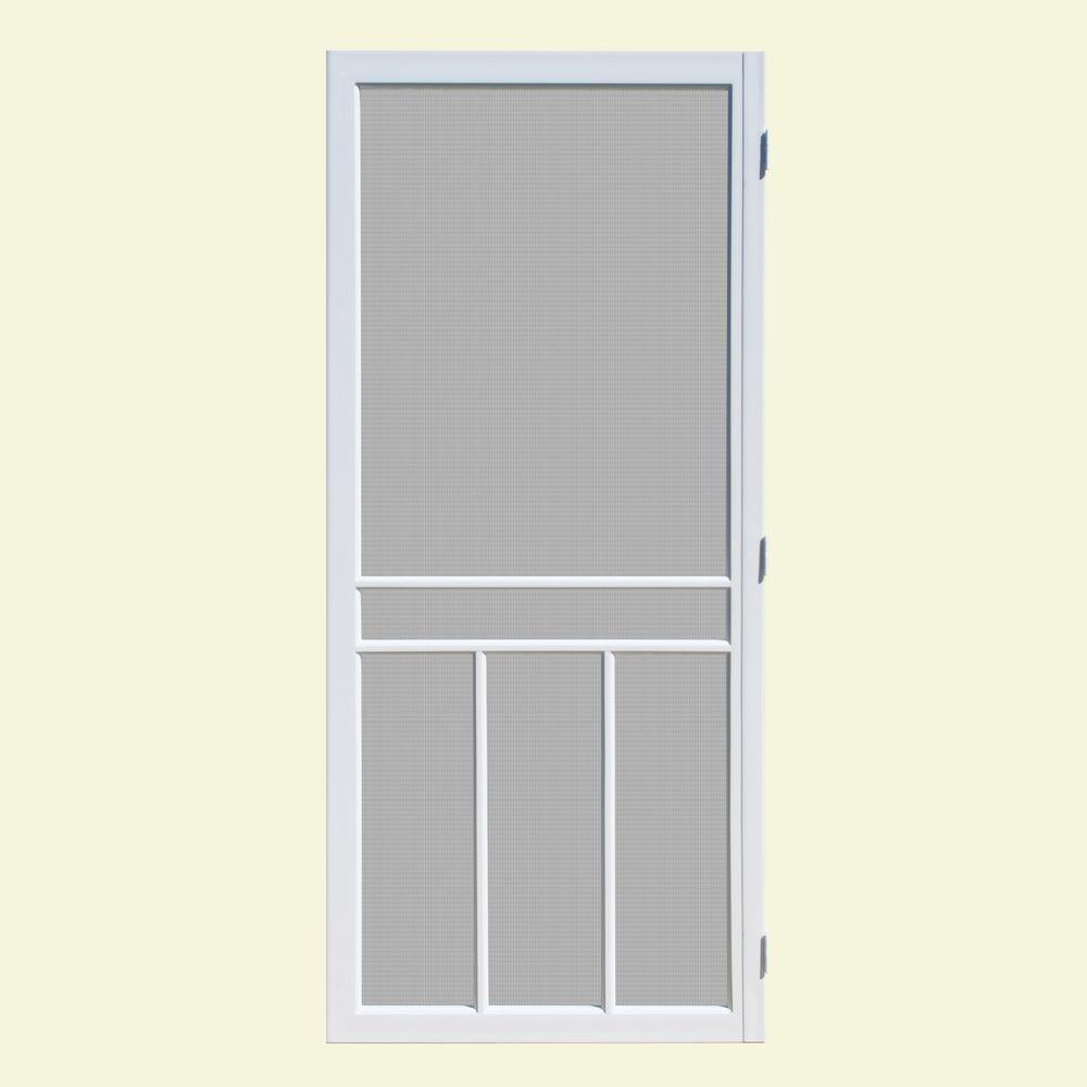 Unique Home Designs 32 In X 80 In Newport White Outswing Vinyl Hinged