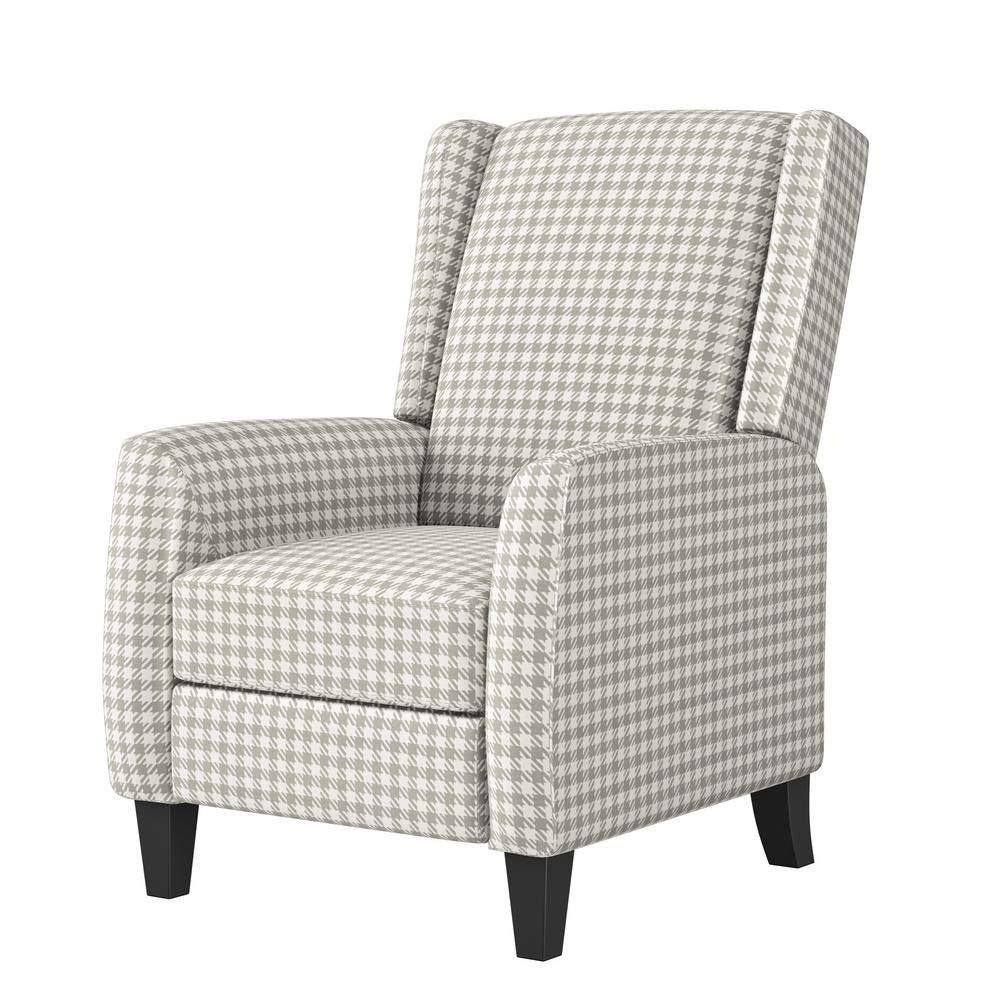 ProLounger Push Back Recliner Chair in Gray Houndstooth Fabric-A167765 ...