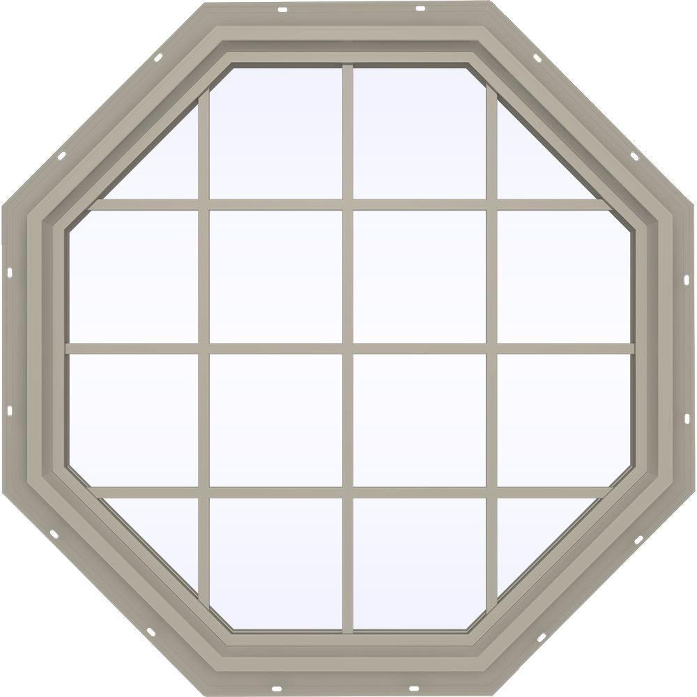 JELD-WEN 47.5 in. x 47.5 in. V-4500 Series Desert Sand Vinyl Fixed ...