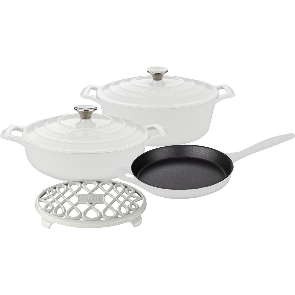 La Cuisine PRO 5-Piece Enameled Cast Iron Cookware Set with Saute ...