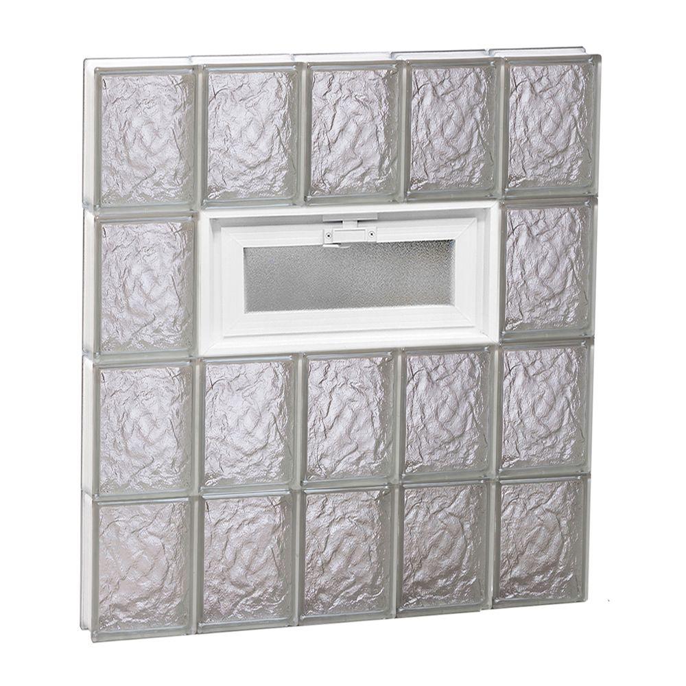 Clearly Secure 28.75 in. x 31 in. x 3.125 in. Frameless Ice Pattern ...