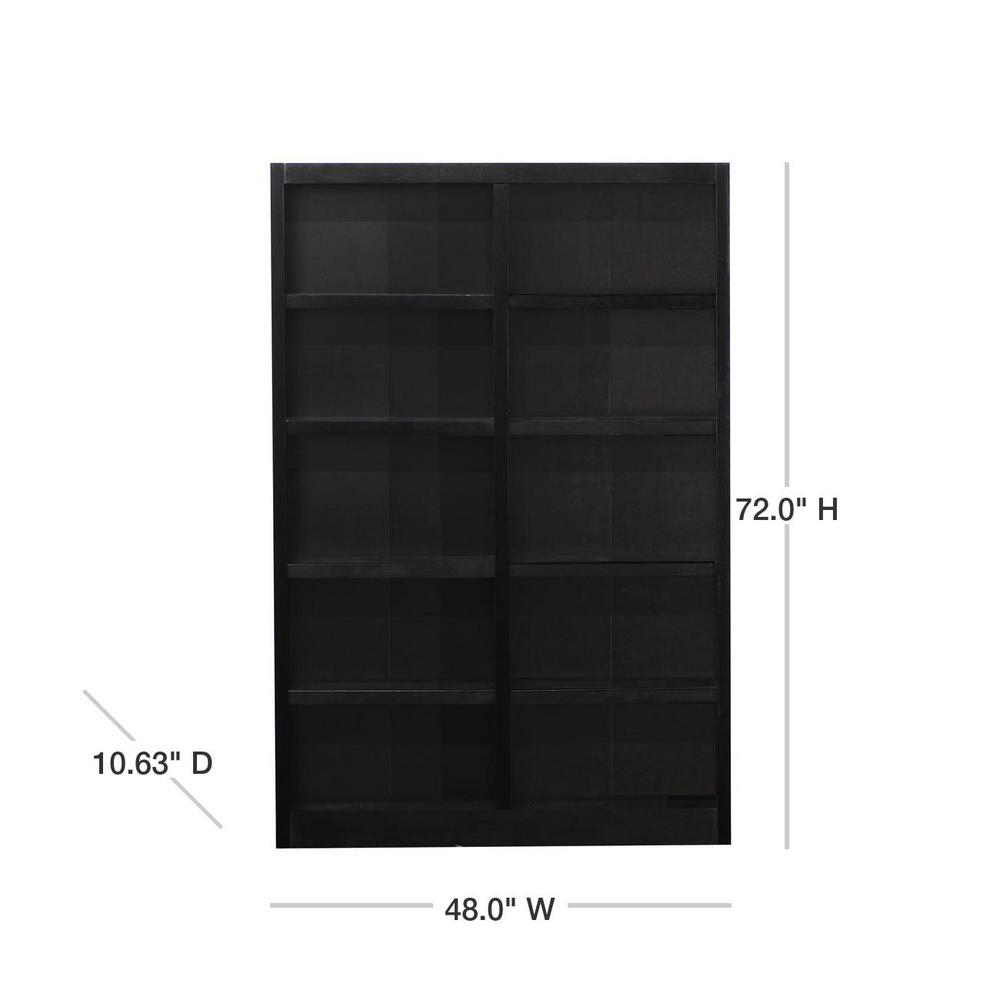 Concepts In Wood 72 in. Espresso Wood 10-shelf Standard Bookcase with ...