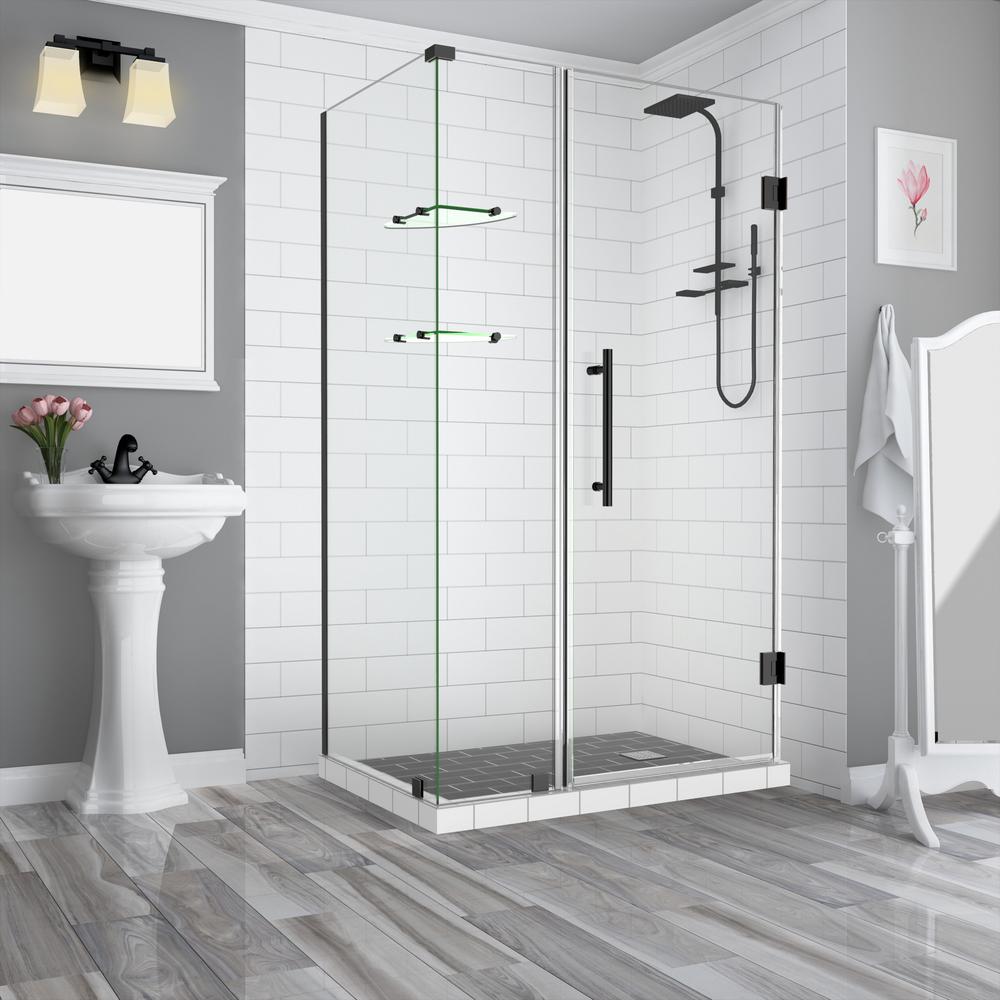 Aston 47.25 in. to 48.25 in. x 36.375 in. x 72 in. Frameless Corner ...