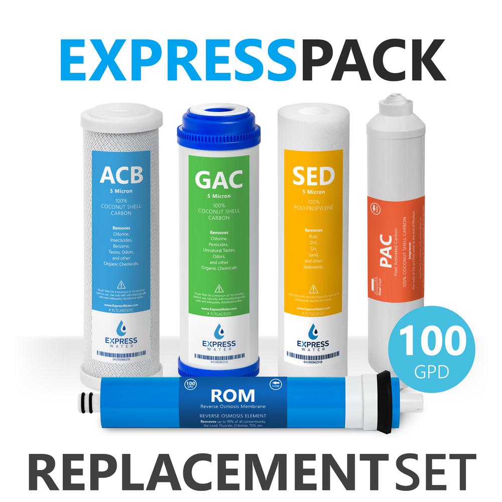 Express Water 6 Month Reverse Osmosis System Replacement Filter Set - 5 ...