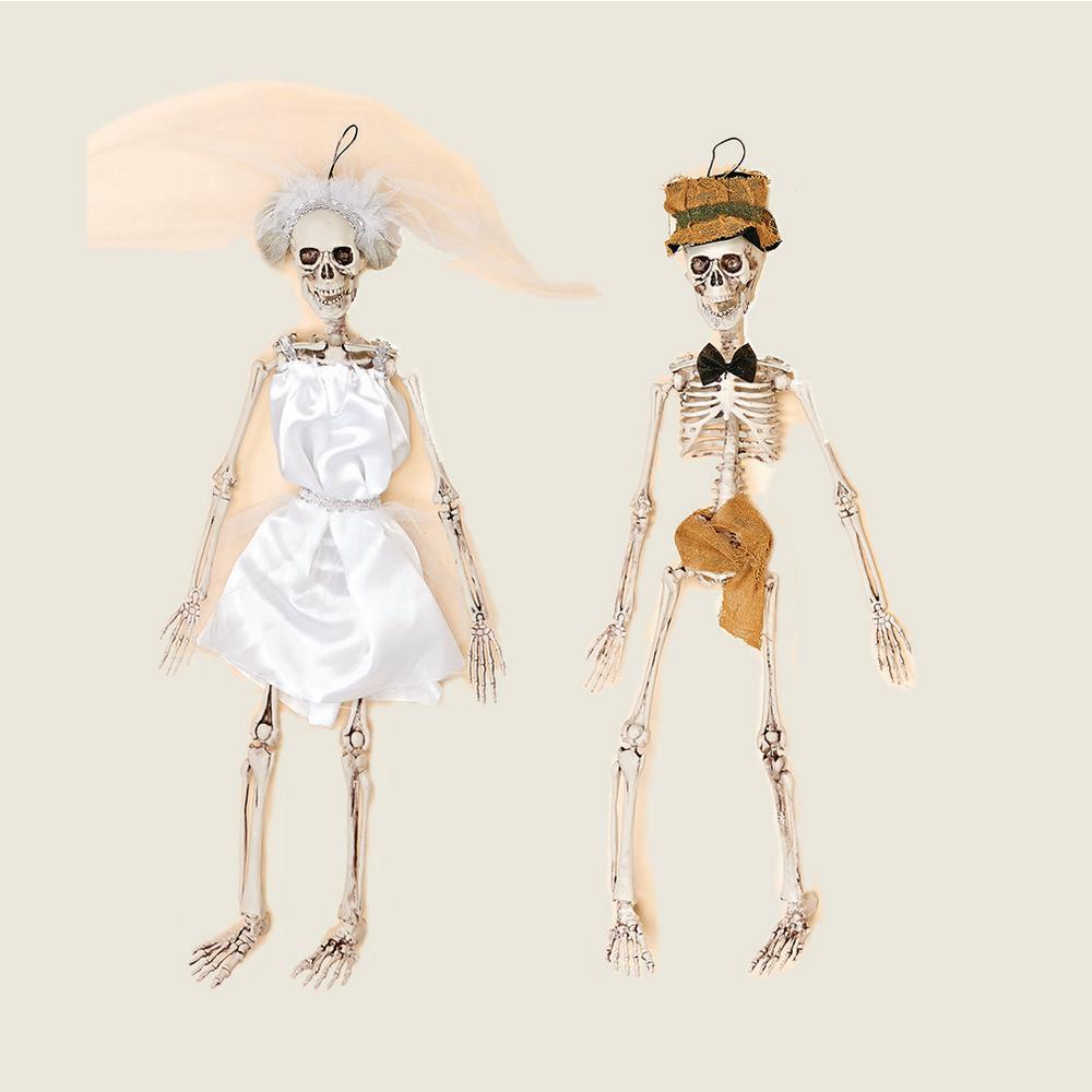 20 in. Halloween Skeleton Bride and Groom (Set of 2)-4167 - The Home Depot