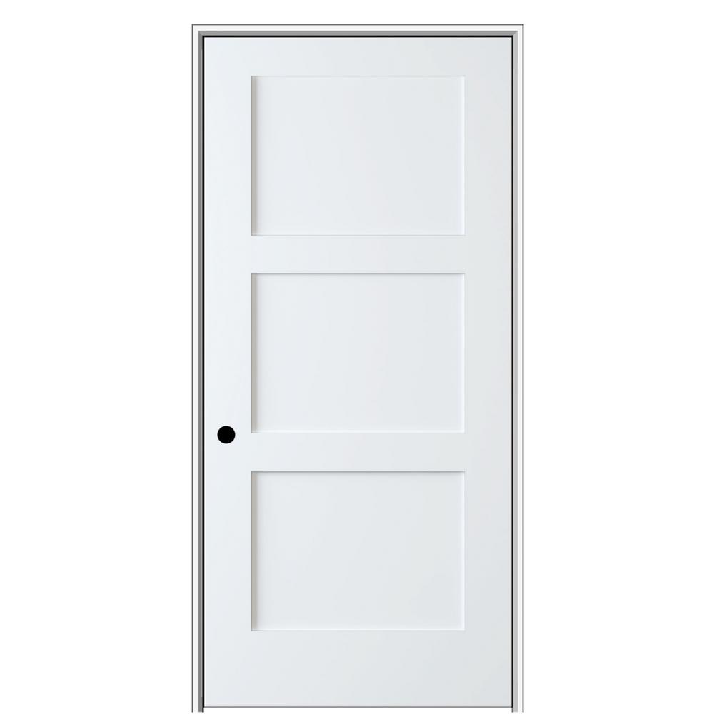 MMI Door Shaker Flat Panel 34 in. x 80 in. Right Hand Solid Core Primed ...