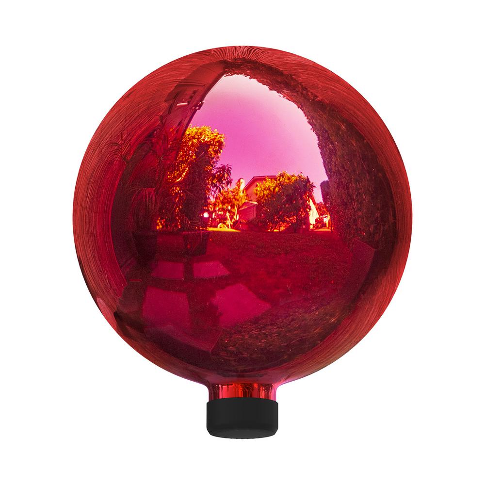 Alpine Corporation Electric Red Glass Gazing Globe Glb292rd The Home Depot