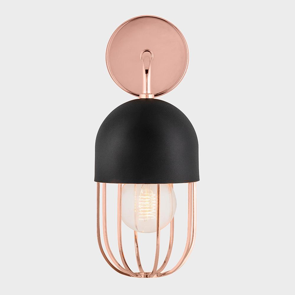 Fifth and Main Lighting Aiden 1-Light Polished Copper Wall Sconce with ...