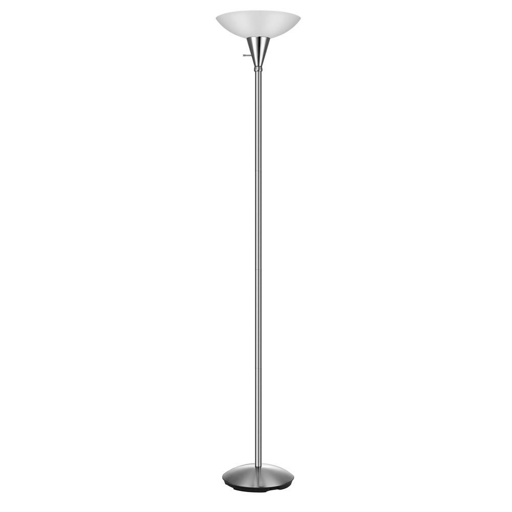 Hampton Bay 72 In Brushed Nickel Torchiere Floor Lamp F2494bs 1 The