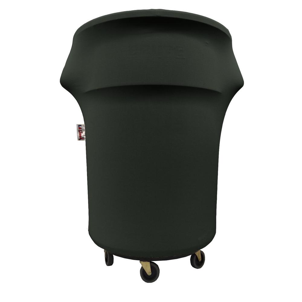 LA Linen Black Cover for 55 Gal. Trash Can On Wheels ...