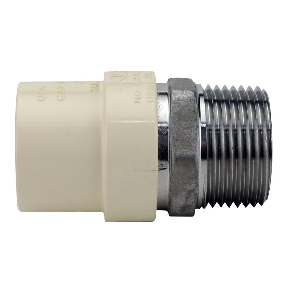 Apollo 1 in. x 1 in. CPVC CTS Slip Stainless Steel MPT Adapter-CPVCMA1 ...
