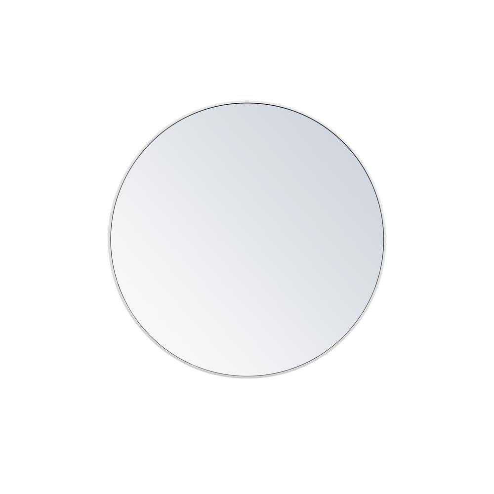 Unbranded Large Round White Modern Mirror (48 in. H x 48 in. W ...