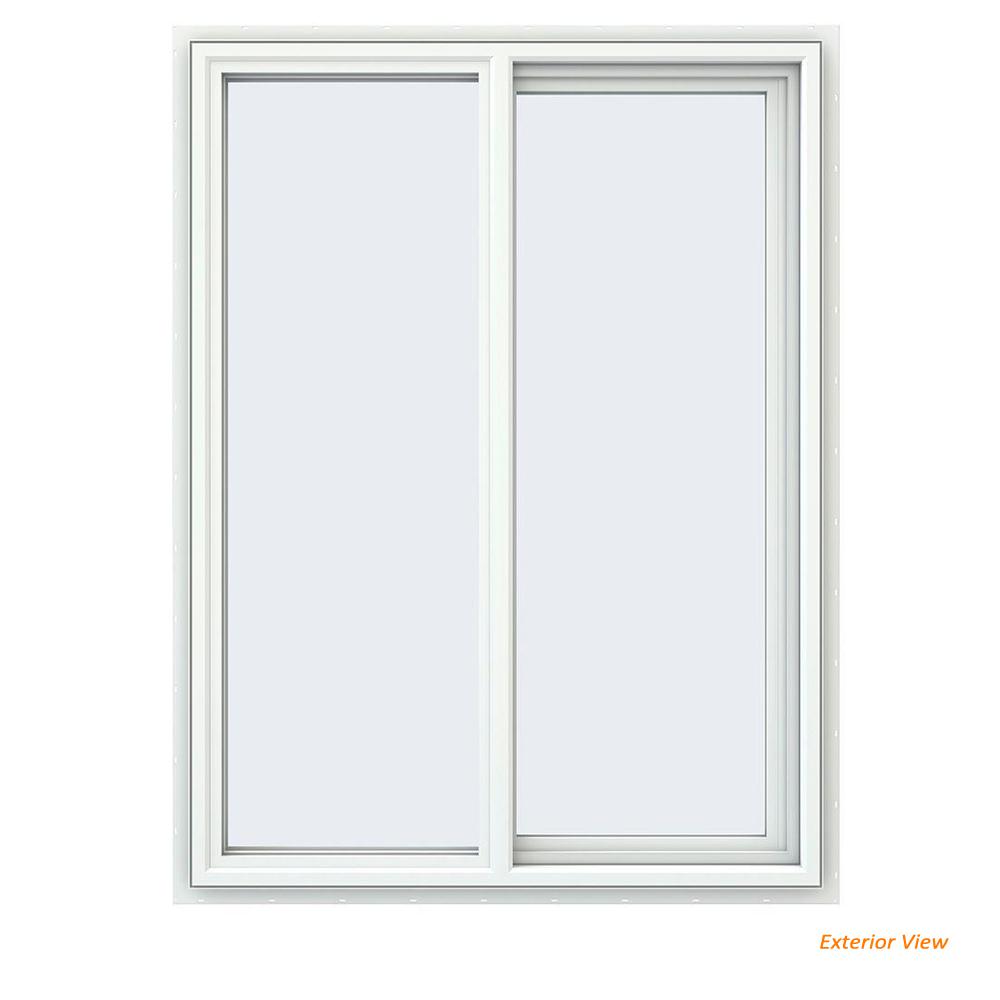 JELD-WEN 35.5 in. x 47.5 in. V-4500 Series White Vinyl Right-Handed ...