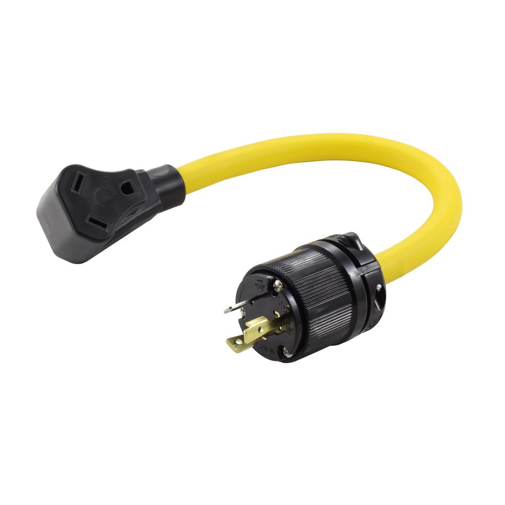 AC WORKS AC Connectors 1.5 ft. 10/3 L14-20P 20 Amp 4-Prong Locking Plug ...