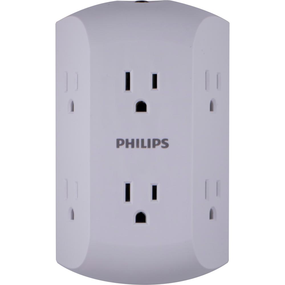 Philips Grounded Tap 6-Outlets with Resettable Circuit Breaker ...
