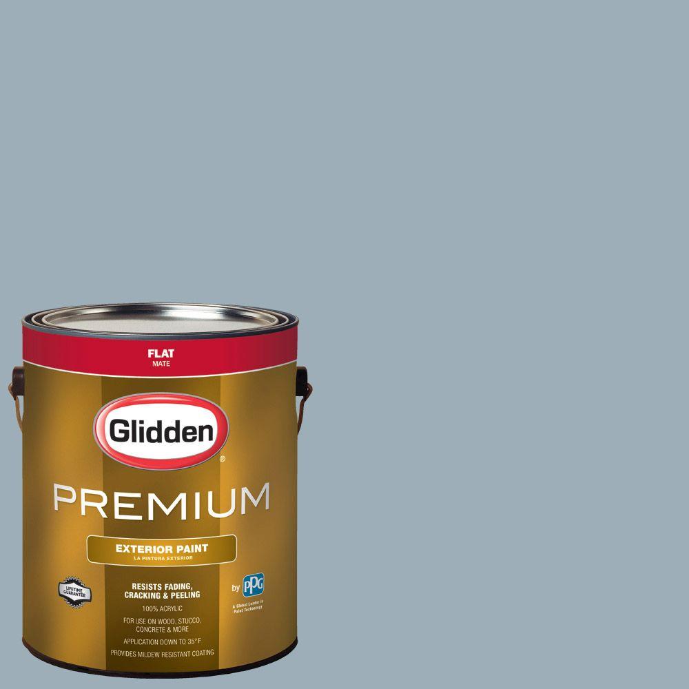 Glidden Premium 1-gal. #HDGV12 Shady Blue Flat Latex Exterior Paint ...