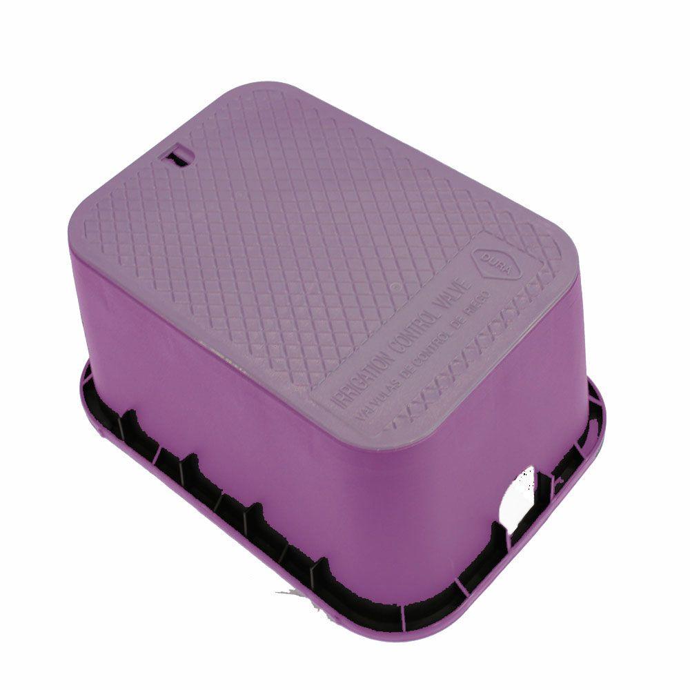 DURA 15 in. x 21 in. x 12 in. Deep Rectangular Valve Box in Purple Body ...