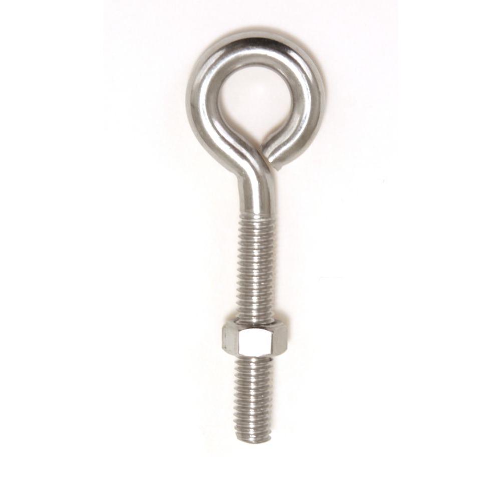 Lehigh 3 8 In X 4 In Coarse Stainless Steel Eye Bolt With Nut 7134S
