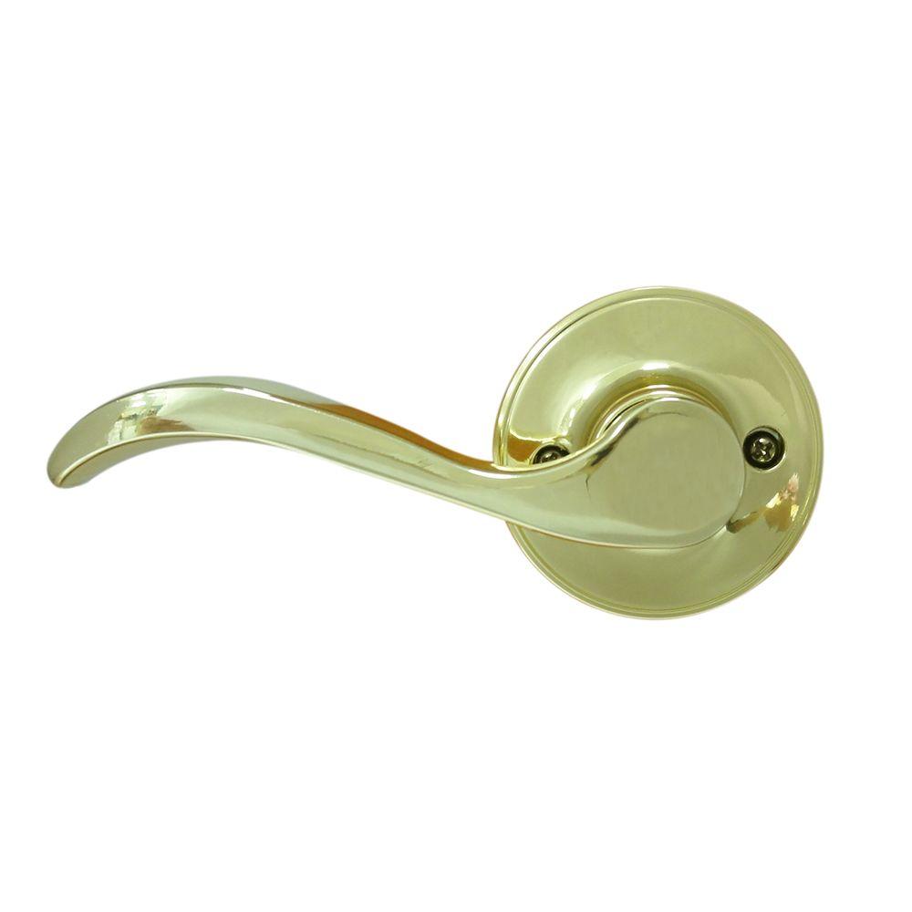 Faultless Wave Polished Brass Left-Hand Dummy Door Lever-LYE704BL-F ...