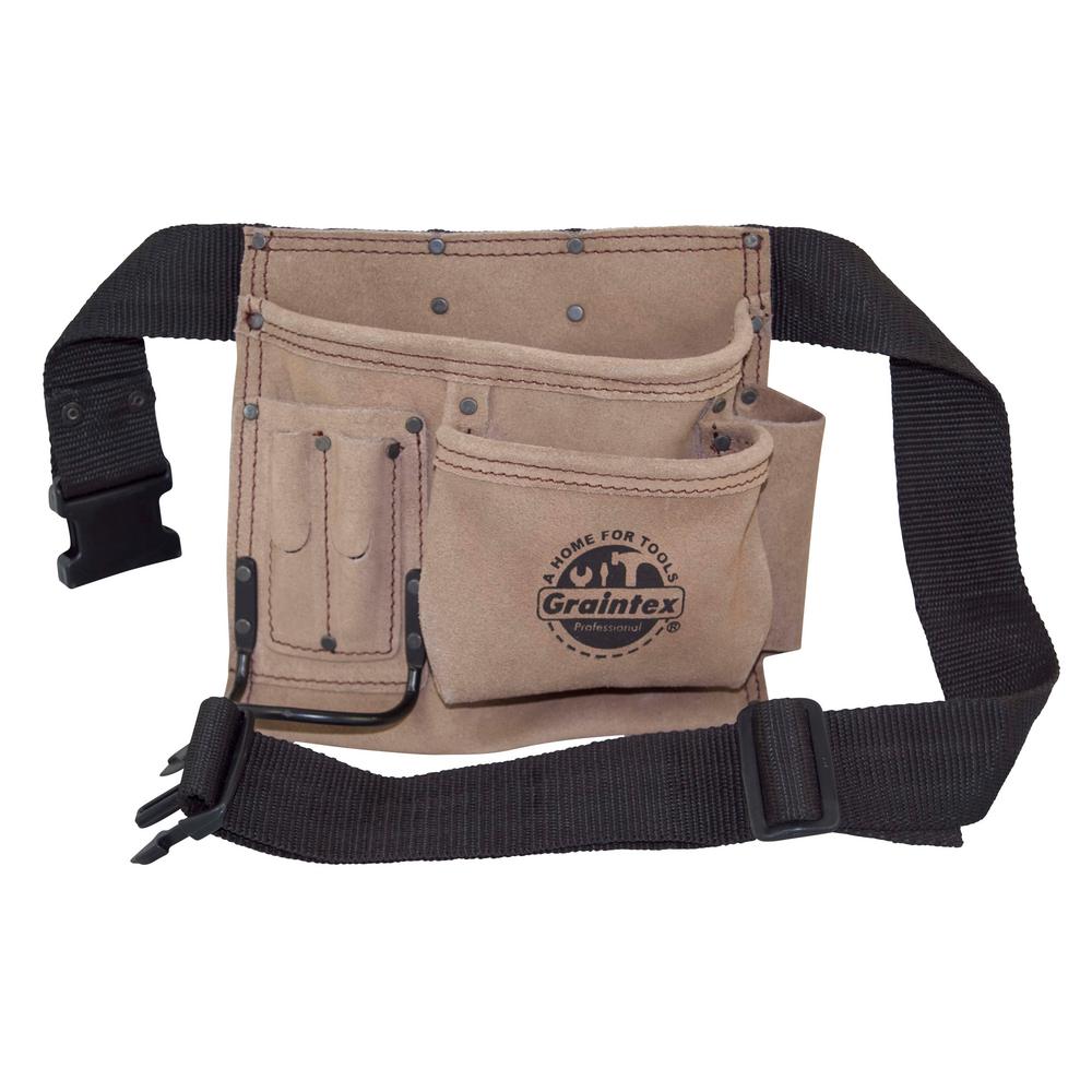 Graintex 5-Pocket Nail and Tool Pouch with Belt Suede leather-SS2179 ...