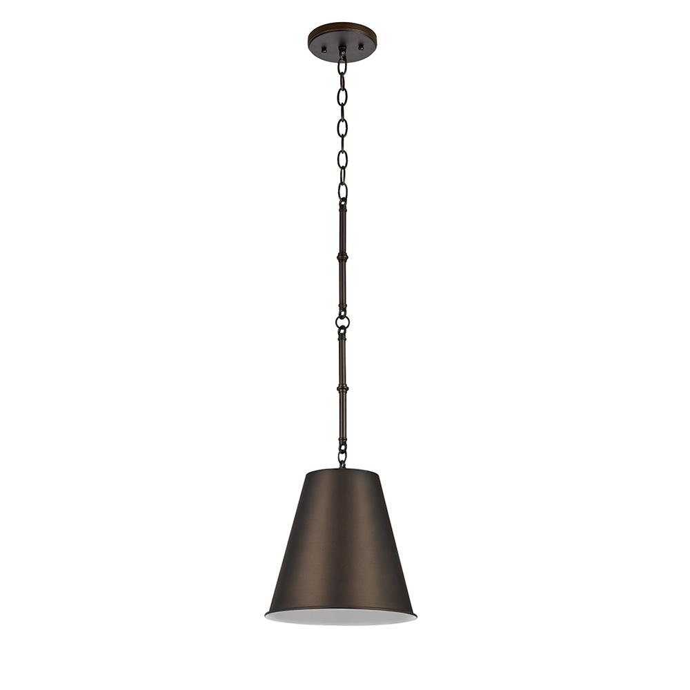 Home Decorators Collection 1-Light Bronze Mini Pendant with Decor Rod ...