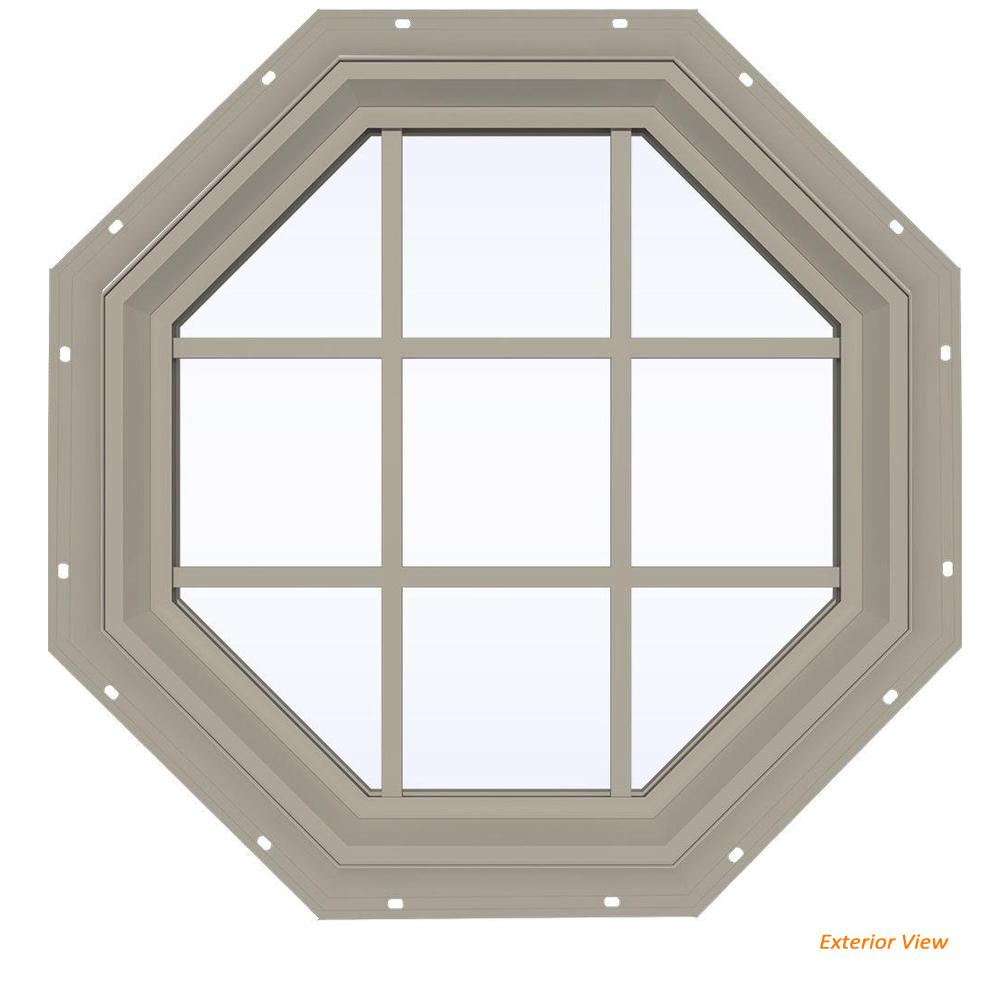 JELD-WEN 35.5 in. x 35.5 in. V-2500 Series Desert Sand Vinyl Fixed ...