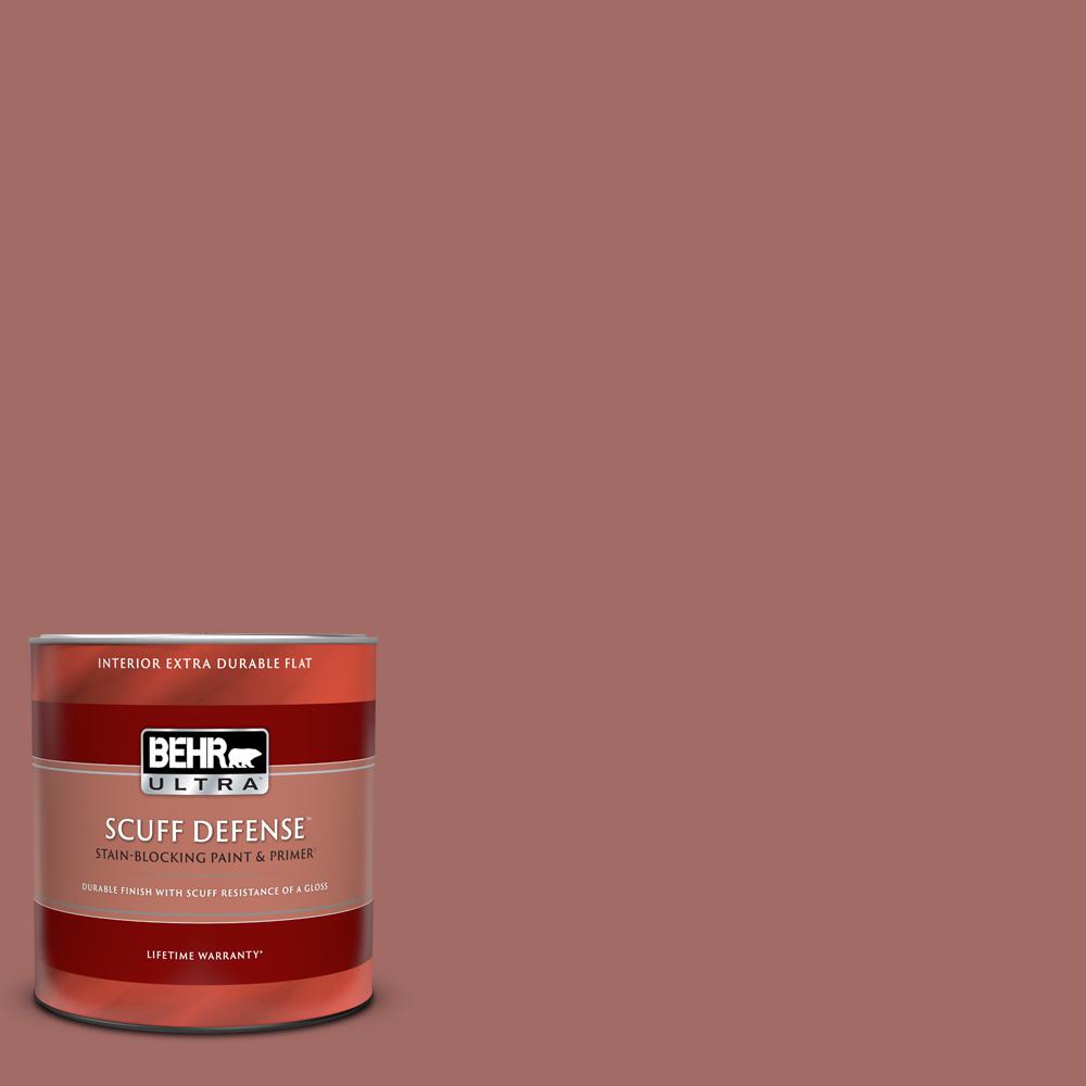BEHR ULTRA 1 qt. #S150-5 Vermilion Extra Durable Flat Interior Paint ...