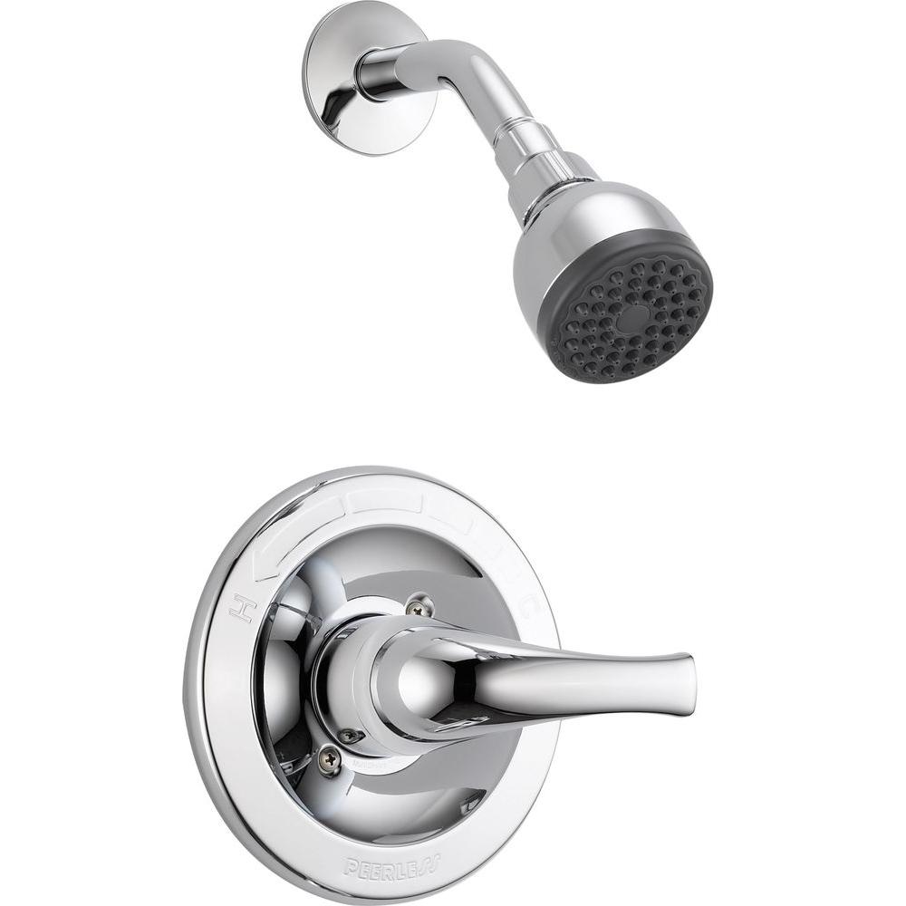 Peerless 1-Handle Wall-Mount Shower Faucet Trim Kit in Chrome (Valve ...