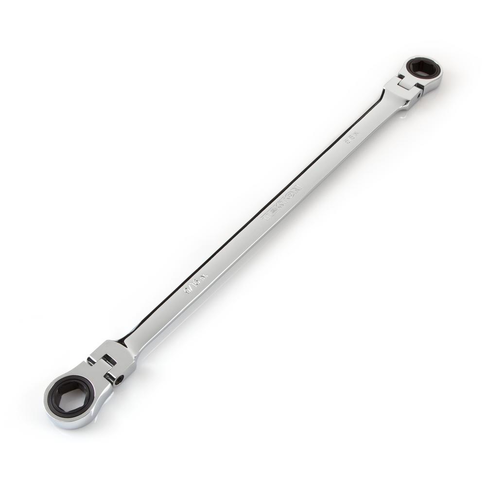 TEKTON 9/16 in. x 5/8 in. Extra Long Flex-Head Ratcheting Box End ...