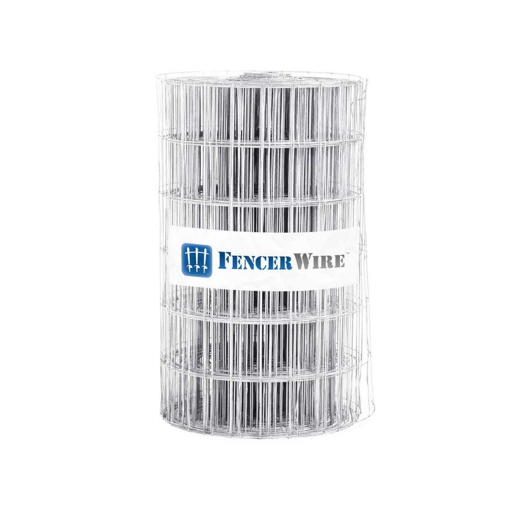 Fencer Wire 5 ft. x 50 ft. 14-Gauge Welded Wire Fence with Mesh 2 in. x ...
