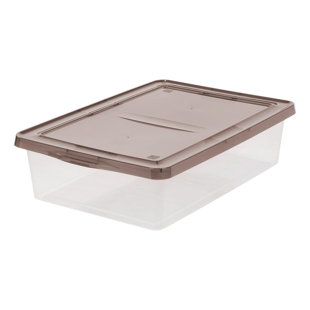 IRIS 28 Qt. Storage Box in Clear with Gray Lid (10-Pack)-586862 - The ...
