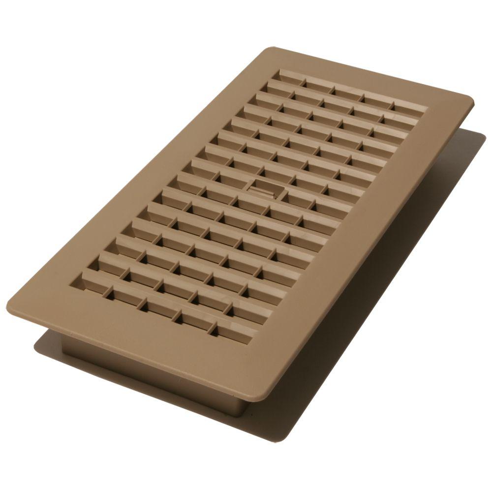 4 in. x 12 in. Plastic Floor Register, Taupe-PL412-TA - The Home Depot