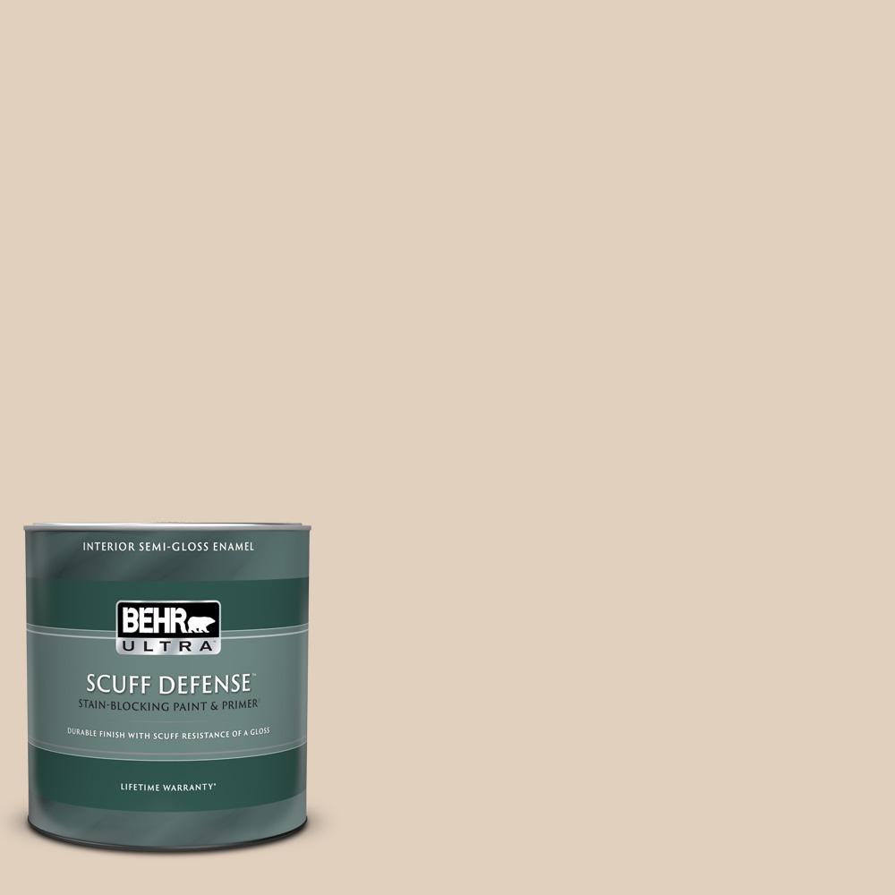 BEHR ULTRA 1 qt. #N240-2 Adobe Sand Extra Durable Semi-Gloss Enamel ...
