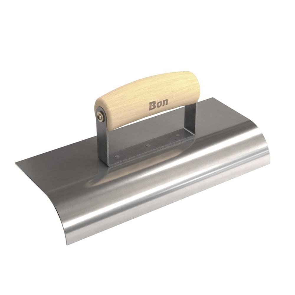 Bon Tool 10 in. x 4 in. Concrete Highway Edger with Wood Handle-12-461 ...