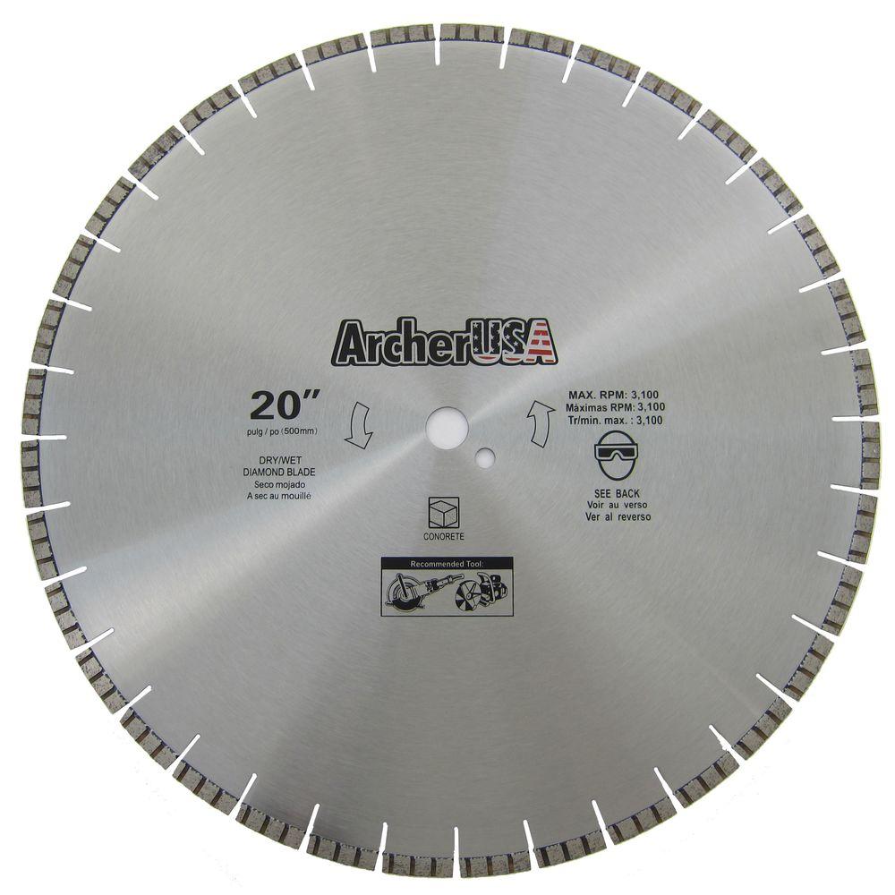 Archer USA 20 in. Diamond Blade for Concrete Cutting-LWCP20 - The Home ...