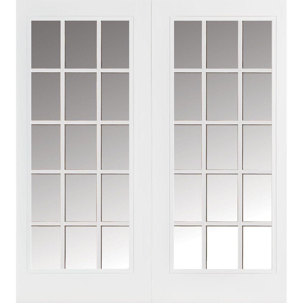 Masonite 72 In X 80 In Prehung Right Hand Inswing 15 Lite Primed Smooth Fiberglass Patio Door