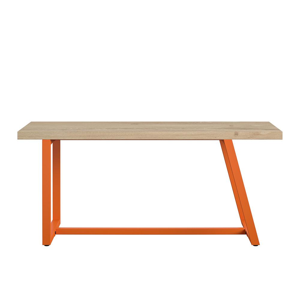 Novogratz Palomino Orange Asymmetrical Entryway Bench (18.2 in. H x 41. ...