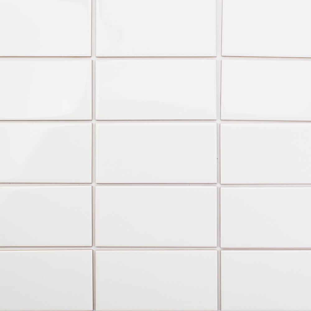 Ivy Hill Tile Essential White Beveled 3 in. x 6 in. x 6mm Polished ...