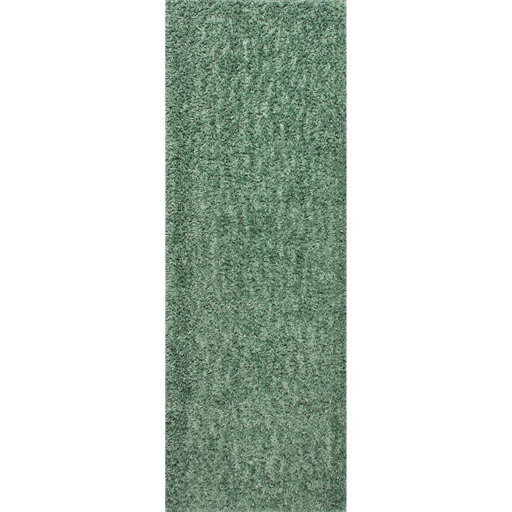 nuLOOM Kara Solid Shag Green 2 ft. 8 in. x 8 ft. Runner Rug-KKBX01G ...