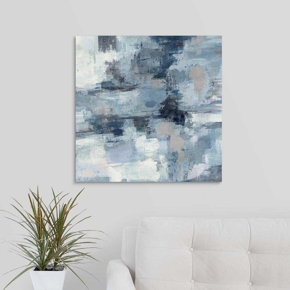 GreatBigCanvas 24 in. x 24 in. "In the Clouds - Indigo and Gray" by ...