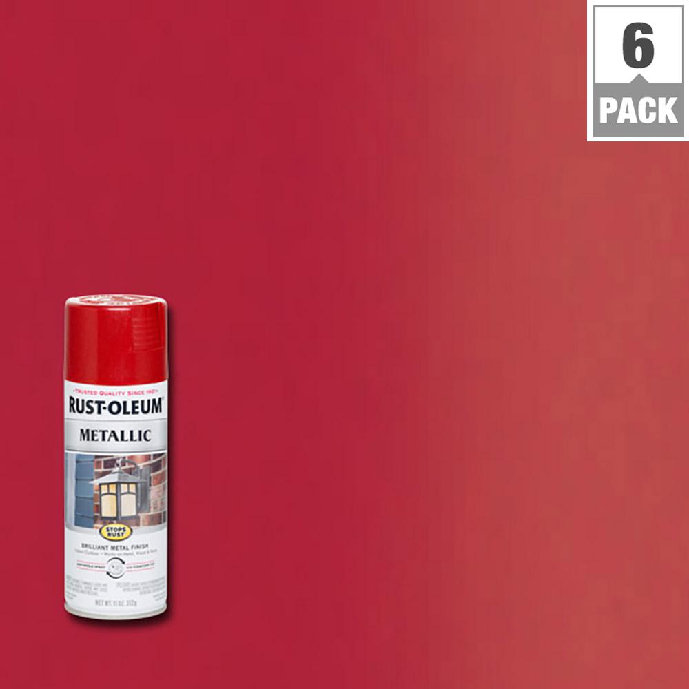 Rust-Oleum Stops Rust 11 oz. Metallic Apple Red Protective Spray Paint ...
