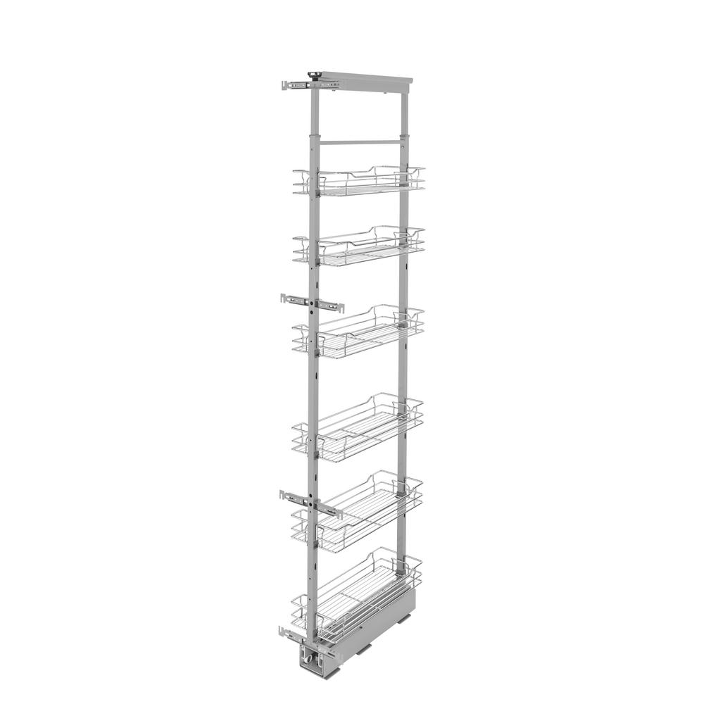 Rev-A-Shelf 4-1/8 in. Chrome 4-Basket Pull-Out Pantry with Soft-Close ...