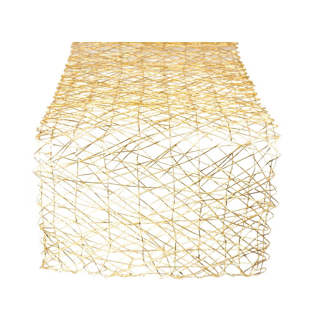 DII Gold Metallic Woven Paper Table Runner CAMZ35684 - The Home Depot