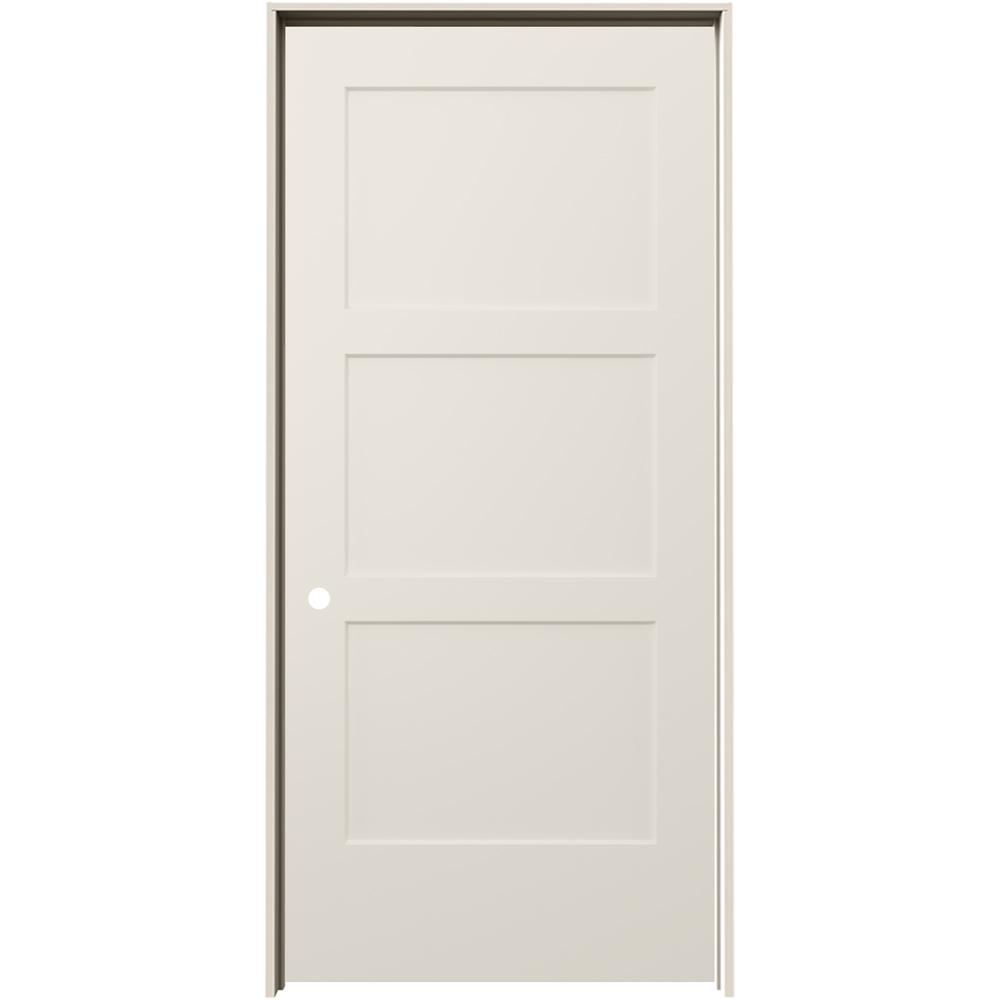 JELD-WEN 36 in. x 80 in. Birkdale Primed Right-Hand Smooth Hollow Core ...