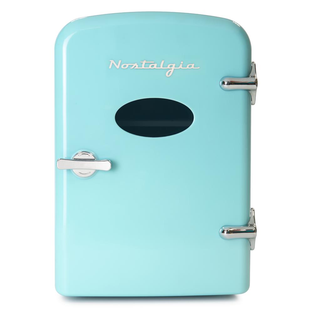 Nostalgia 0.4 cu.ft. Retro 6-Can Personal Mini Refrigerator in Aqua ...